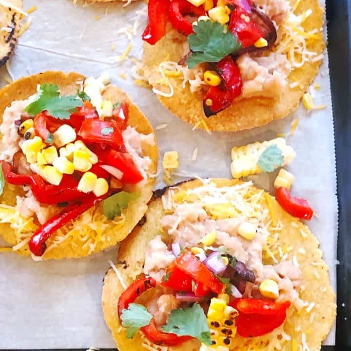 Mexican Refried Bean Tostadas • Keeping It Simple Blog