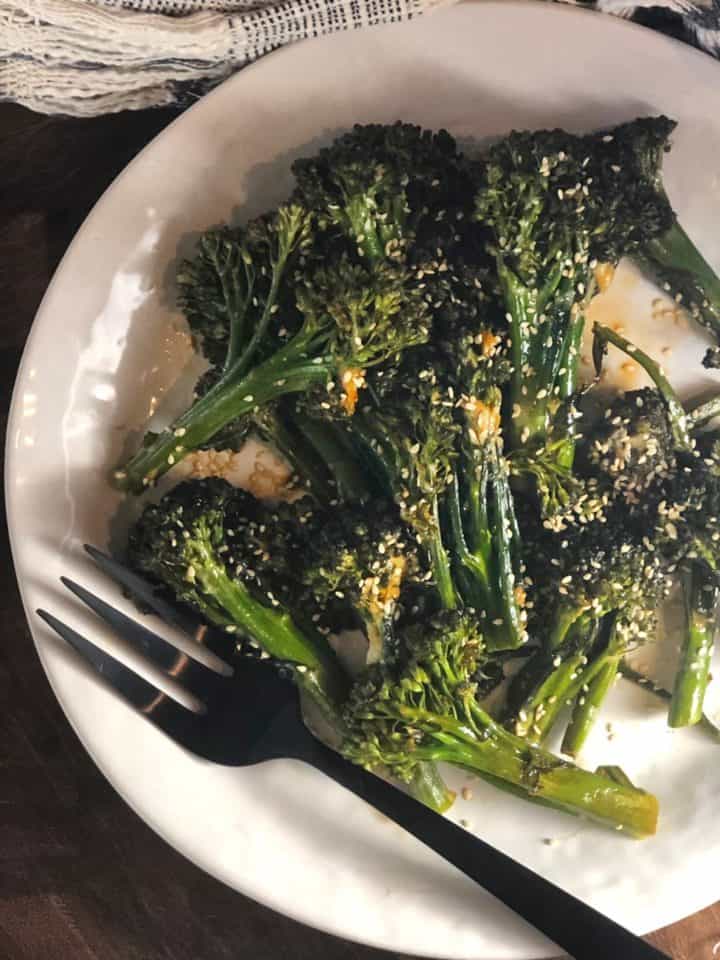 Miso Roasted Broccolini with Asian Dipping Sauce • Keeping It Simple Blog