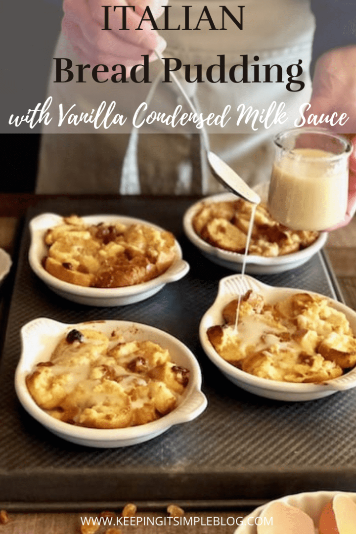 Italian Bread Pudding with Vanilla Sauce • Keeping It Simple Blog