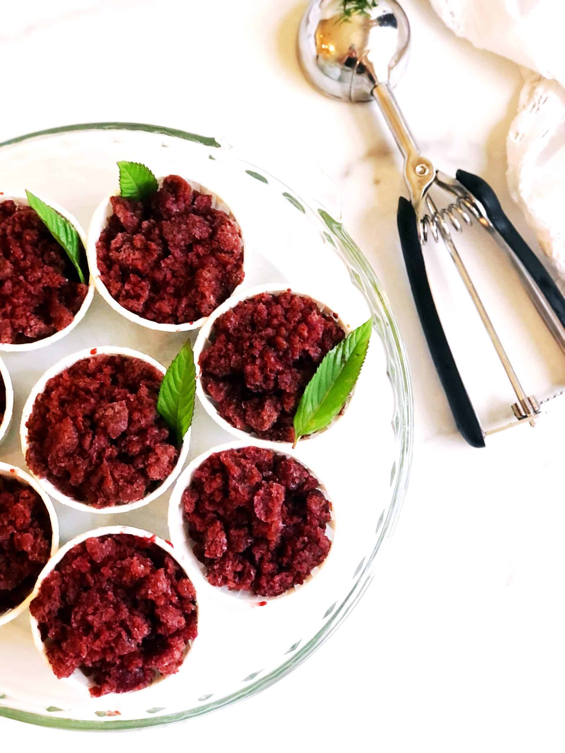 Easy Cherry Granita Recipe with Mint • Keeping It Simple Blog
