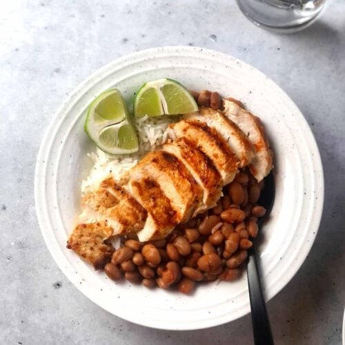 Chicken and Pinto Beans Rice Bowl • Keeping It Simple Blog