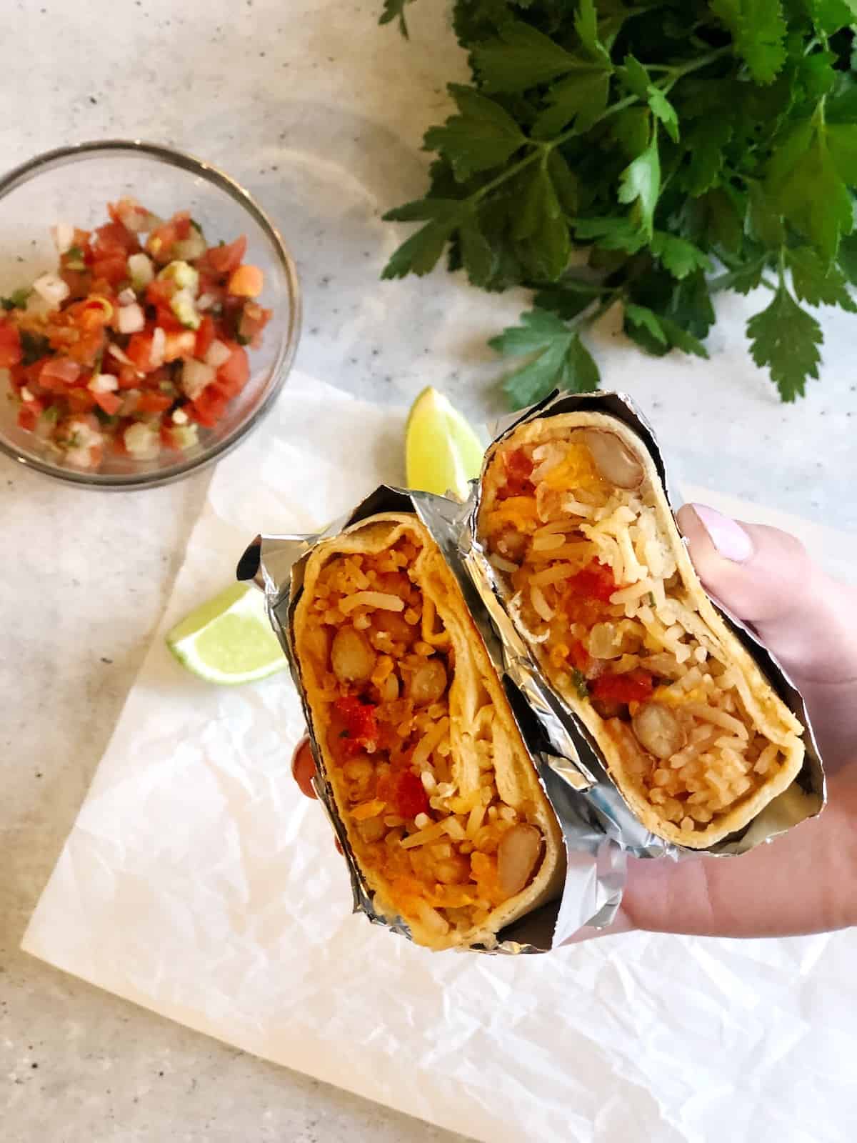 Spanish Rice and Bean Burrito • Keeping It Simple Blog