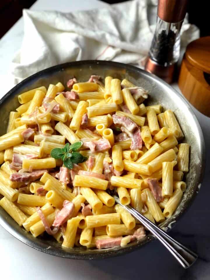 Creamy Ham and Cheese Pasta • Keeping It Simple Blog
