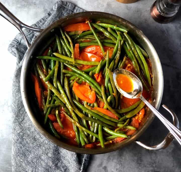 Harissa Green Beans With Tomatoes • Keeping It Simple Blog