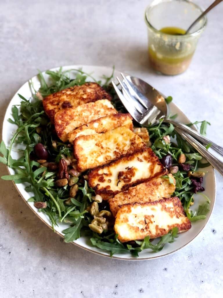 Fried Halloumi With Salad • Keeping It Simple Blog