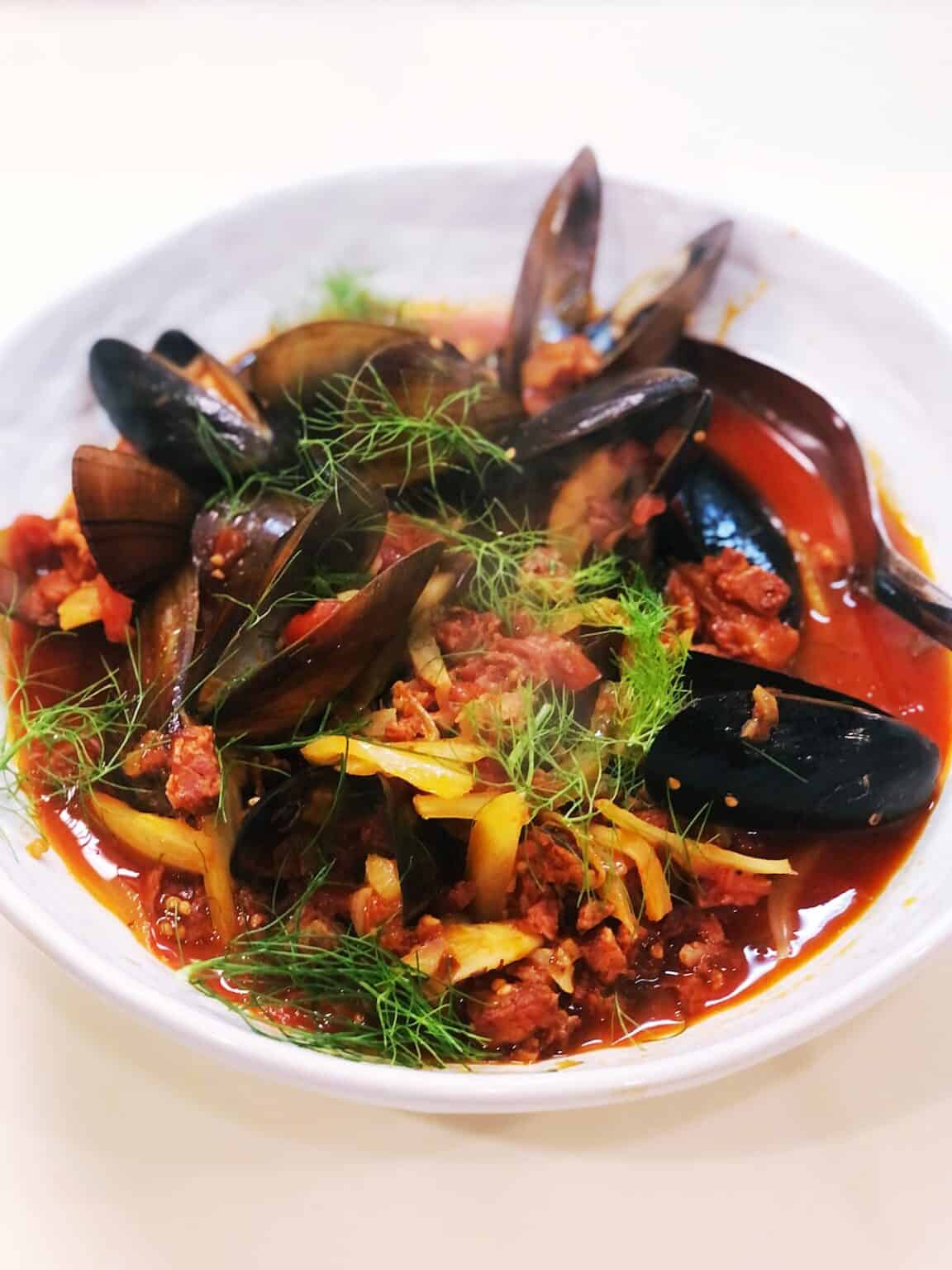 Spanish Mussels (Mussels with Chorizo) • Keeping It Simple Blog