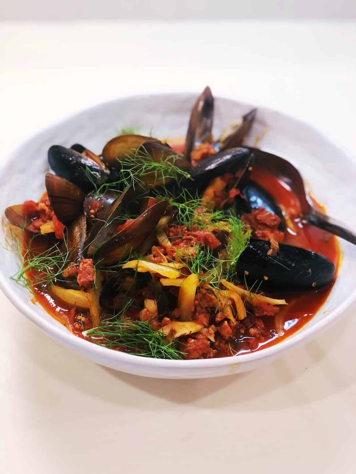 Spanish Mussels (Mussels with Chorizo) • Keeping It Simple Blog